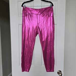 HALARA | Pants & Jumpsuits | Halara Softlyzero Shiny Pink Faux Leather ...